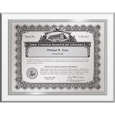 Certificate Patent Plaque – Acrylic – Patent Creations